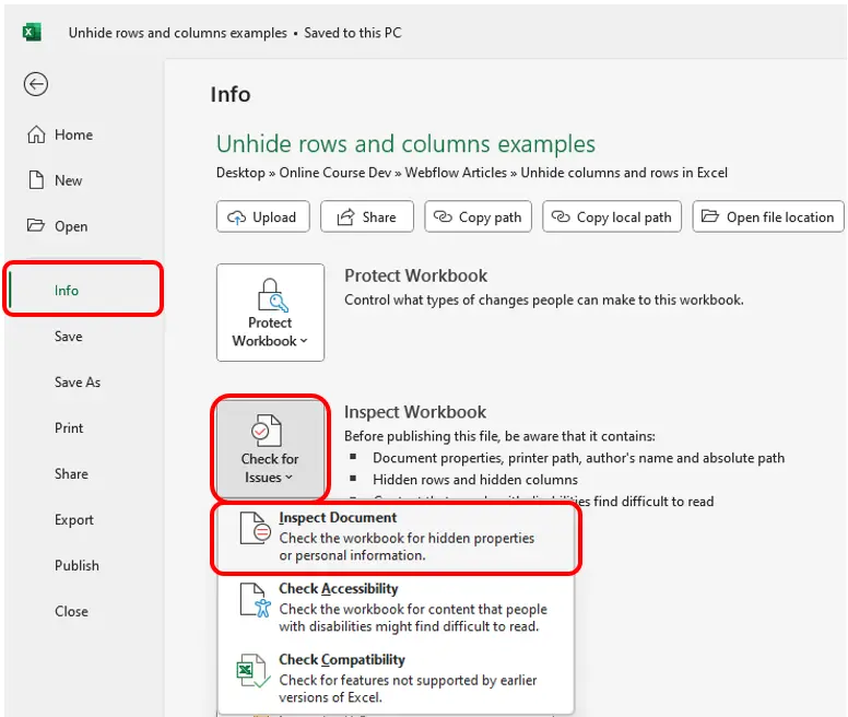 Unhide Columns And Rows In Excel With Examples 